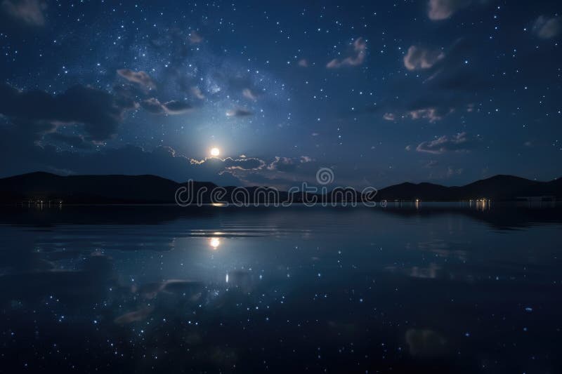 A Starry Night Sky Filled with Celestial Objects and Planets, Including ...