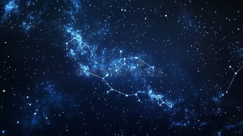 Starry Night Sky Filled with Constellations and Celestial Patterns Over ...