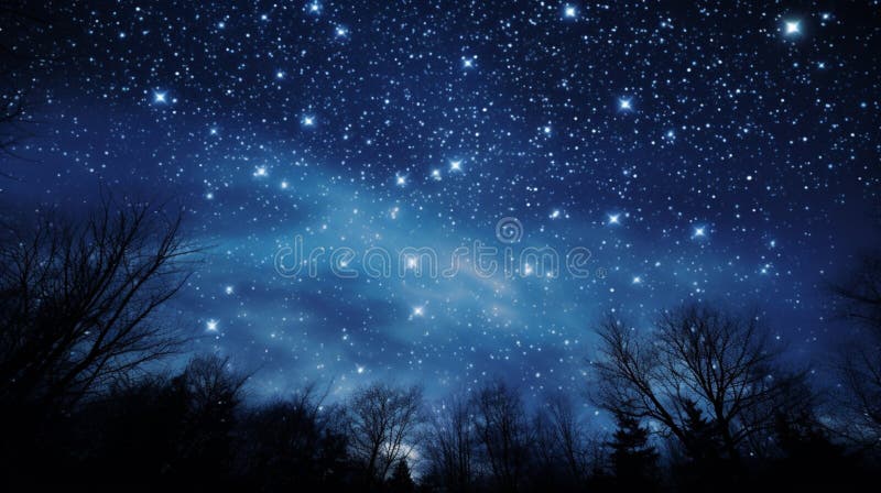 A Starry Night Sky Filled with Constellations Stock Illustration ...