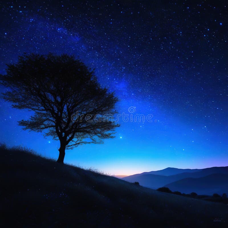 Starry Night Sky with a Genuine Astro Stock Illustration - Illustration ...