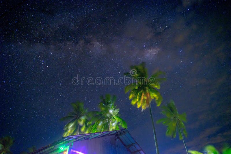 Starry Night Sky with Milky Way Core Background Stock Image - Image of ...