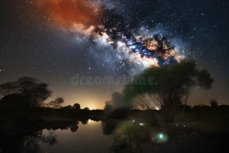 A Starry Night Sky, with the Milky Way and Planets Visible Stock ...