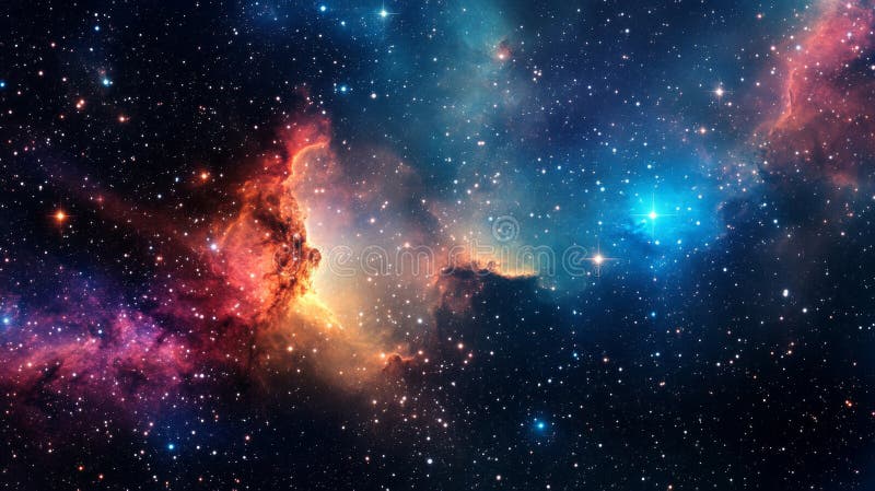 Starry Night Sky with Nebulas and Distant Galaxies Stock Illustration ...