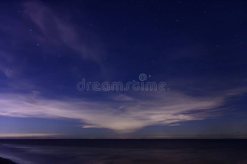 Ocean Starry Night Sky