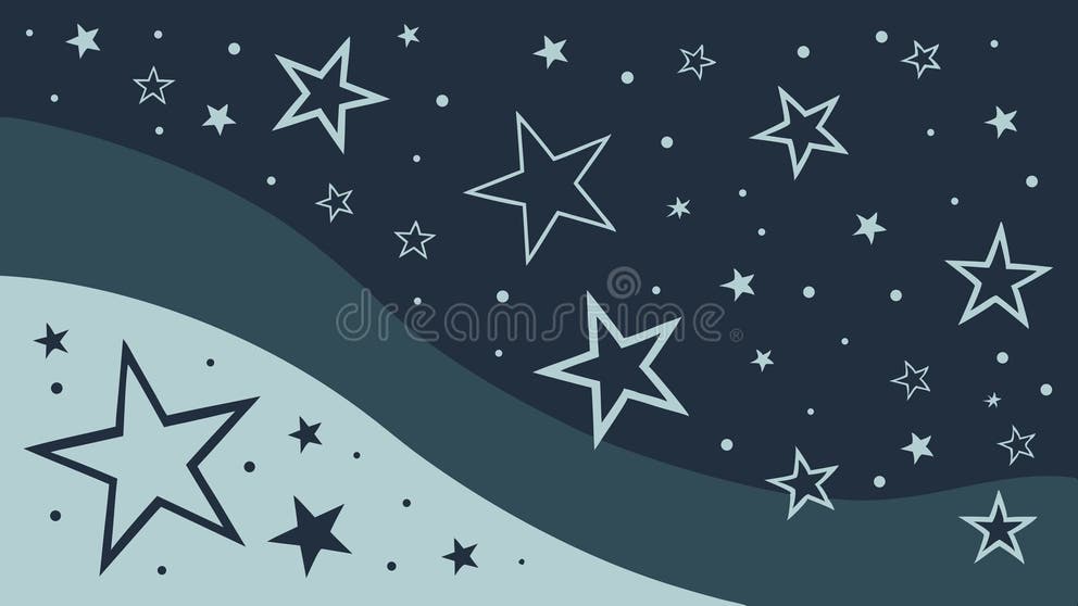 Starry Night Sky Pattern with Abstract Wavy Lines Vector Design ...