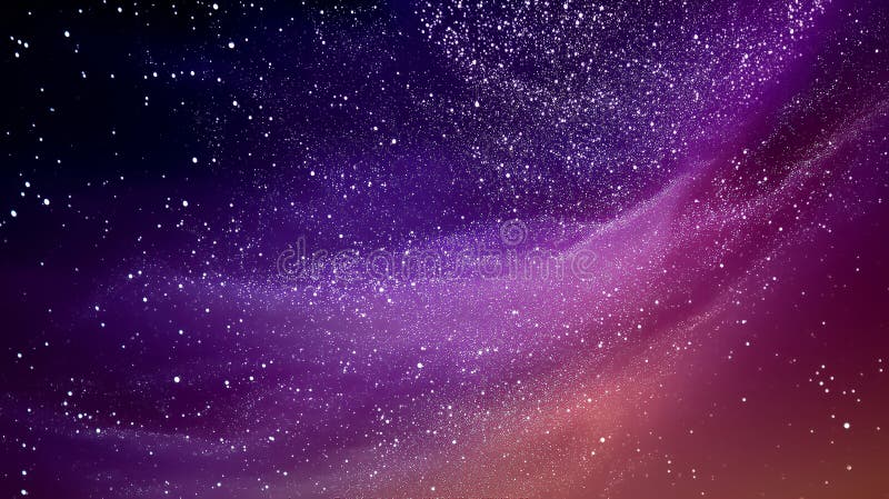 Starry Night Sky with Purple Galaxy Glow Stock Photo - Image of ...