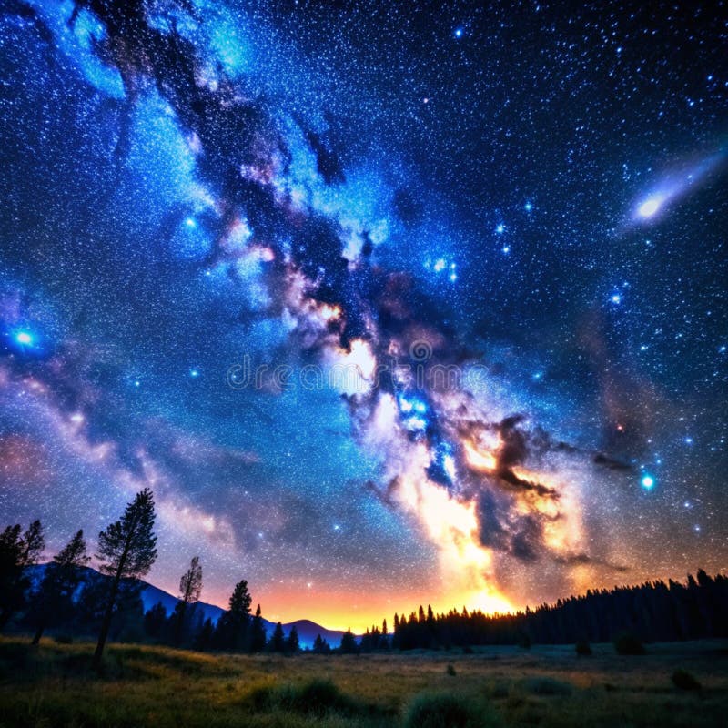 Starry Night Sky in Remote Areas with Clear Celestial View Stock ...