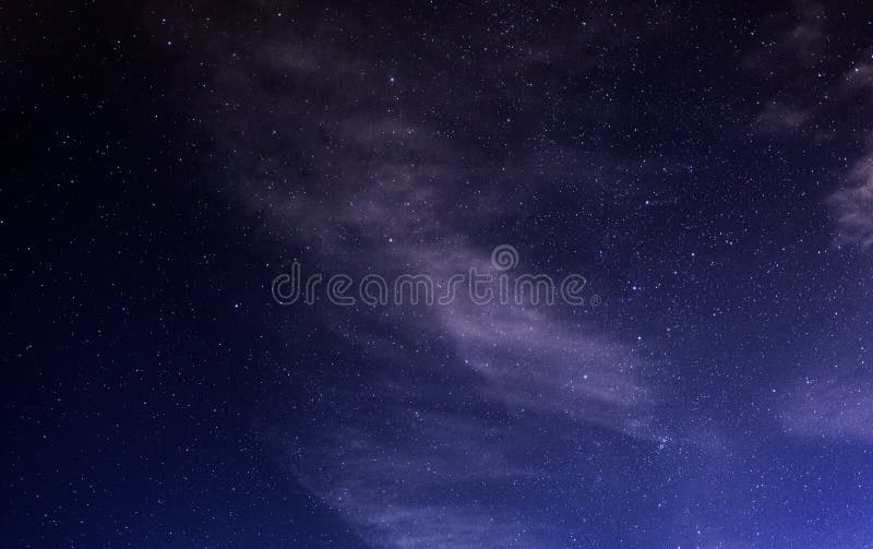 Starry Night Sky with Soft Clouds Stock Photo - Image of distant, night ...