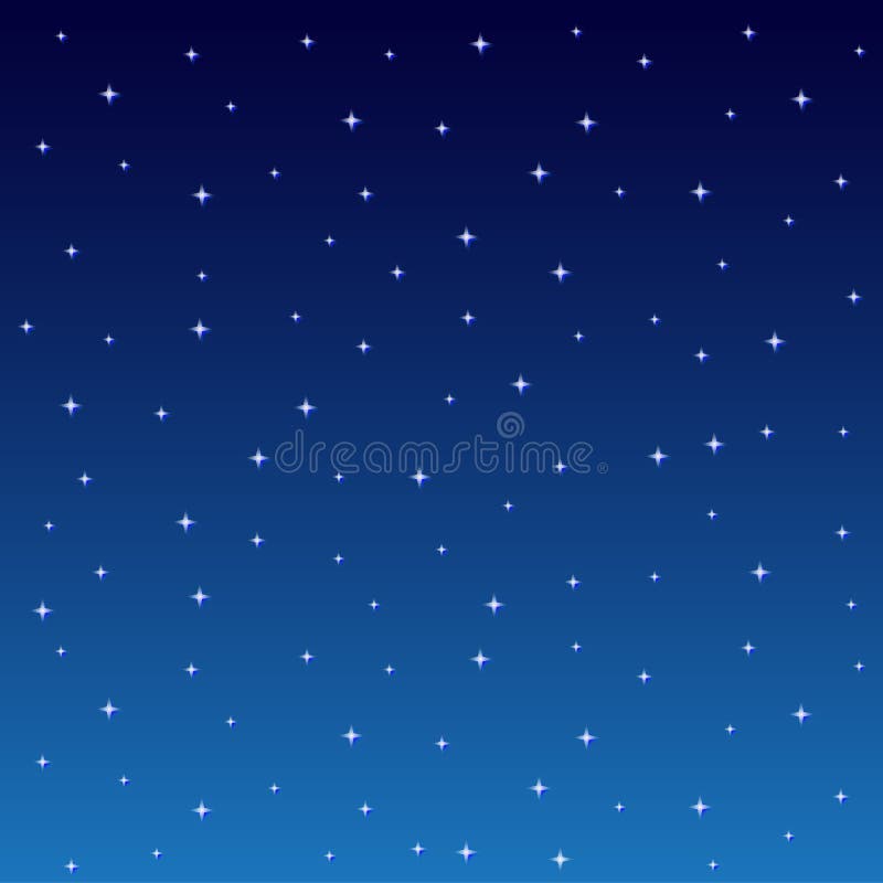 Starry Night Sky Square on Black Background Stock Vector - Illustration ...