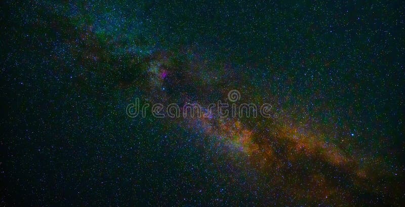 Multicolored Starry Sky with Many Stars and Milky Way at Night ...