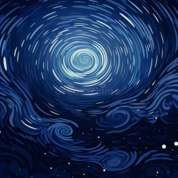 The Starry Night Sky with Swirls and Swirls Stock Illustration ...