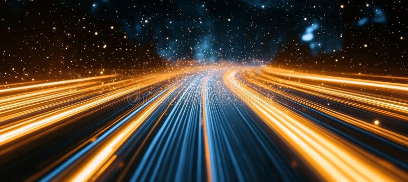 Starry Night Sky with Trails of Light, Abstract Background, Time Travel ...