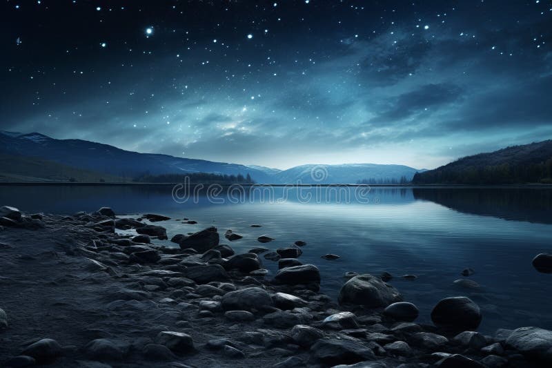 Starry Night Sky. only Sky, Trees and Stars Stock Image - Image of deep ...