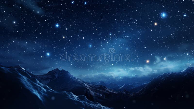 Starry Night Sky with Twinkling Stars and a Moving Comet Stock ...