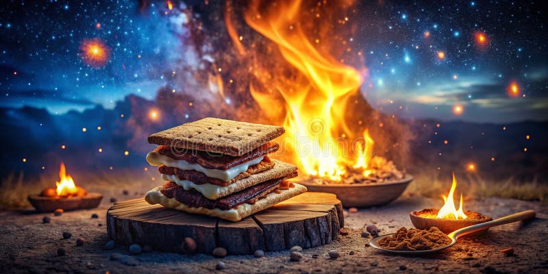 Starry Night Smores a Double Exposure Celebration of Campfire Magic ...