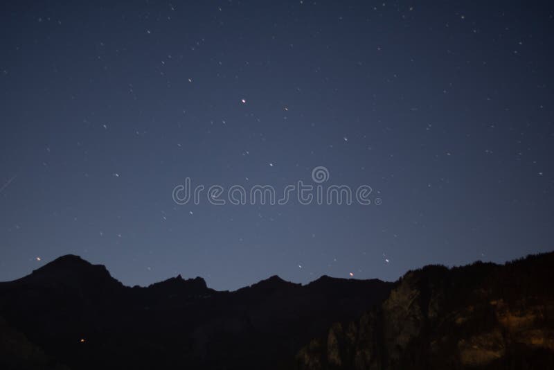 Starry Night in the Swiss Alps Stock Photo - Image of heaven, slope ...