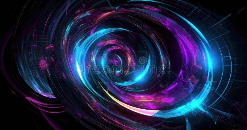 Starry Outer Space Wave Neon Glowing Background Texture. AI Generative ...