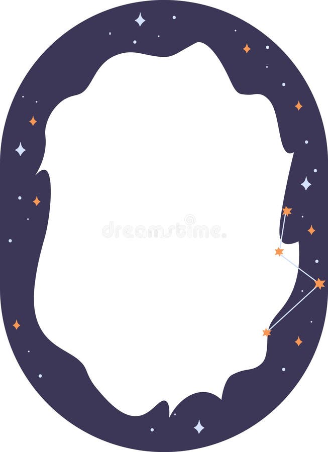 Starry Oval Frame with Constellation Stock Illustration - Illustration ...