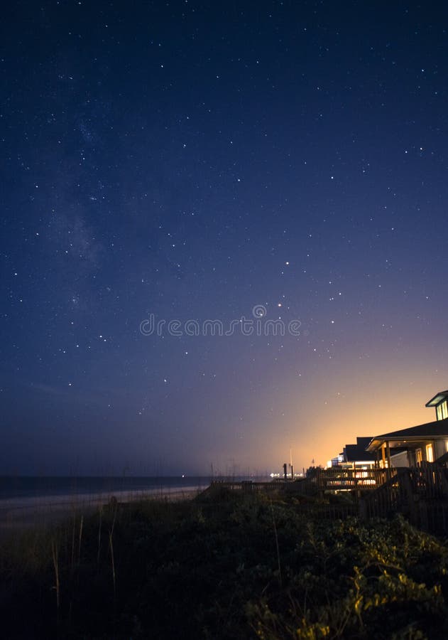Starry Sky at the Beach stock photo. Image of motion - 81425466