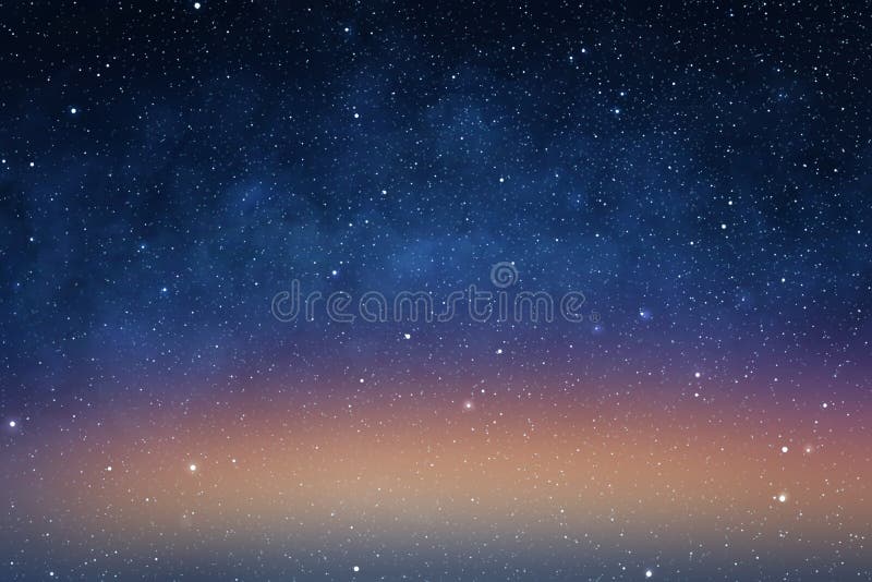 Starry Sky Blue Space Abstract Background with Stars in Early Morning ...