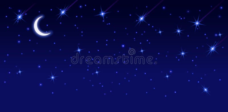 Starry Sky with Bright and Dim Stars. Dark Star Seamless Pattern Stock ...