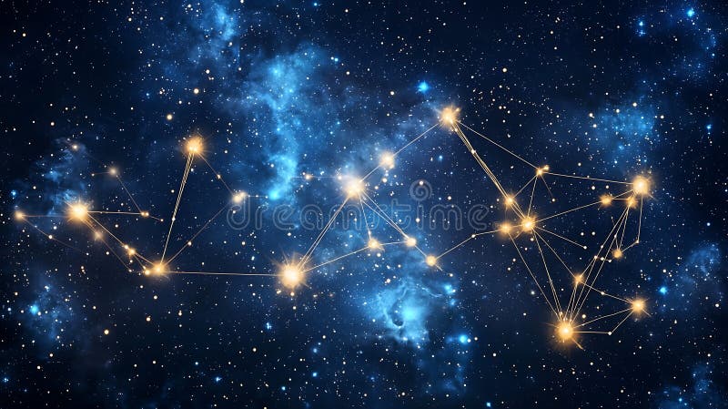 A Starry Sky with a Constellation of Stars Stock Illustration ...
