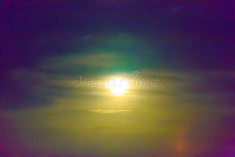 The Starry Sky at Dawn. Yellow Rays of the Sun Stock Image - Image of ...