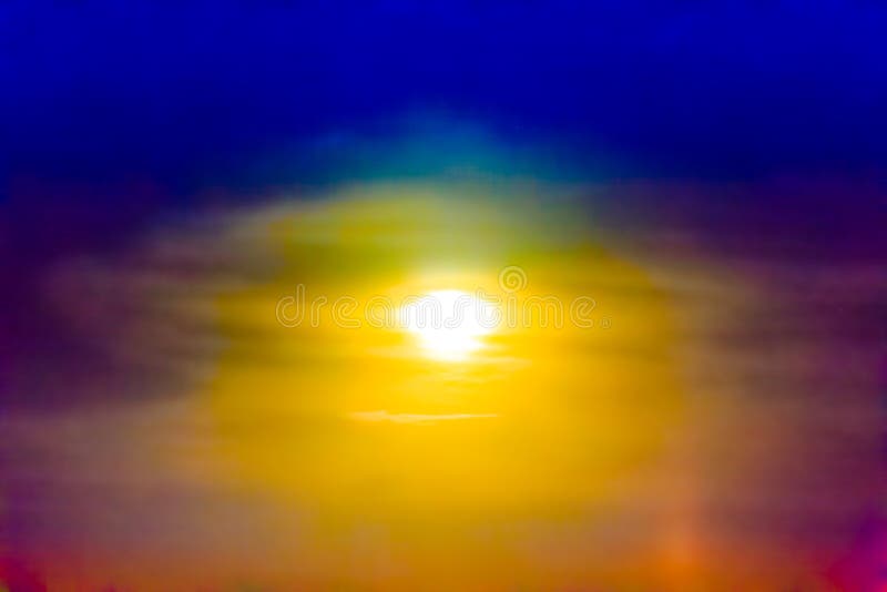 The Starry Sky at Dawn. Yellow Rays of the Sun Stock Photo - Image of ...
