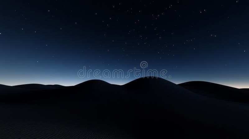 With Starry Sky Gradient Gradient, a Desert Landscape at Night with ...