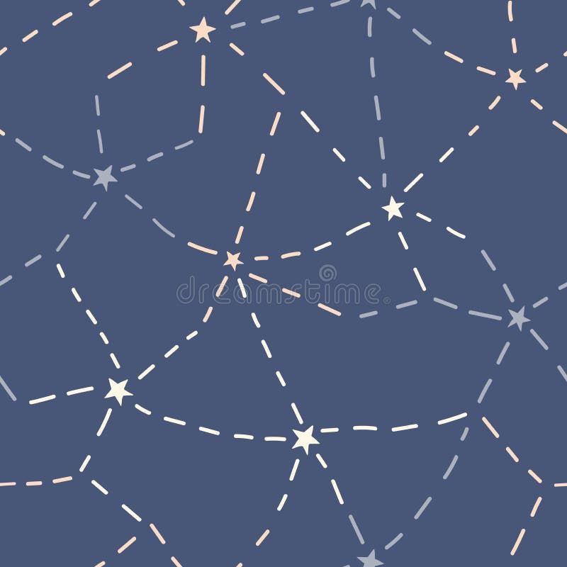 Starry Sky Hand Drawing Vector Seamless Pattern Stock Vector ...