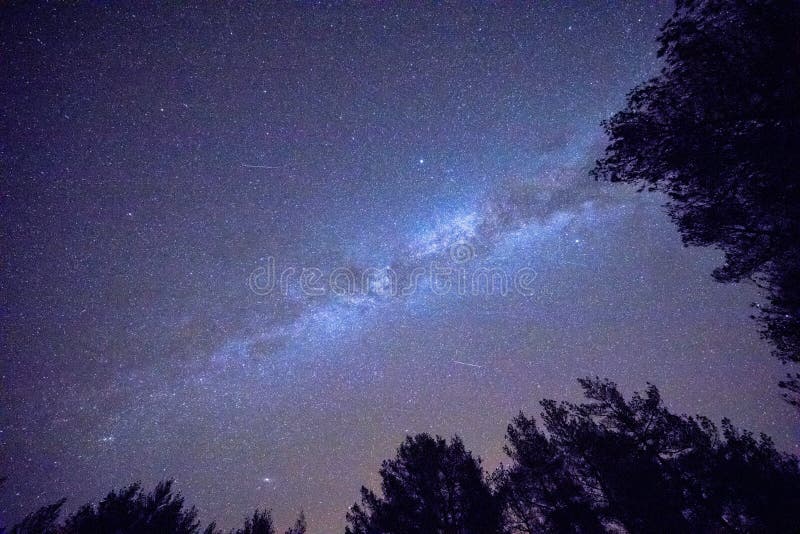 Starry sky with Milky way stock image. Image of bright - 257309455