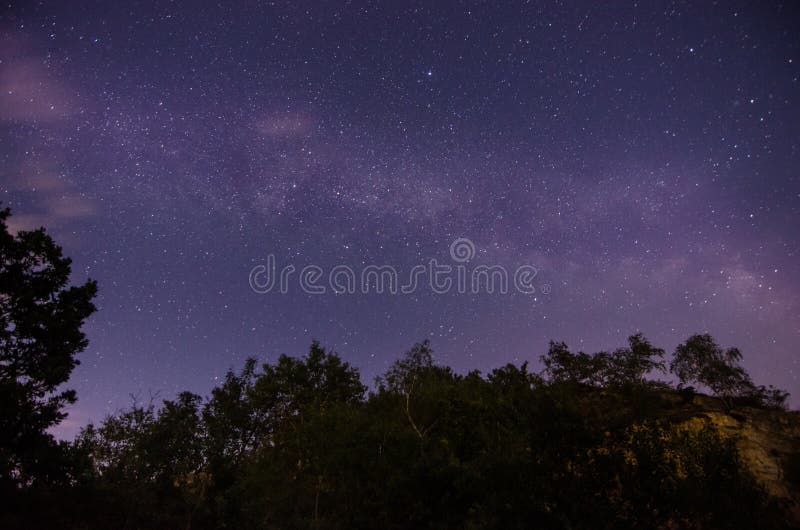 Starry Sky and Nature Landscape Stock Image - Image of heaven, area ...