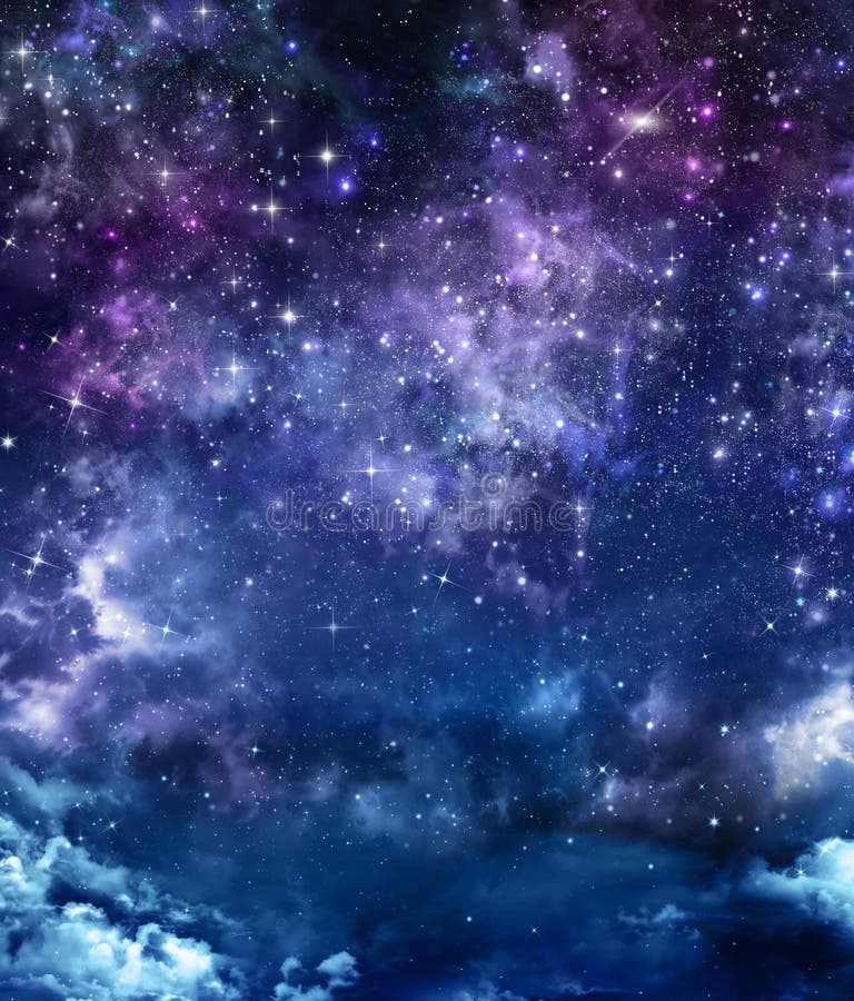 Starry Sky in the Open Space Stock Illustration - Illustration of ...