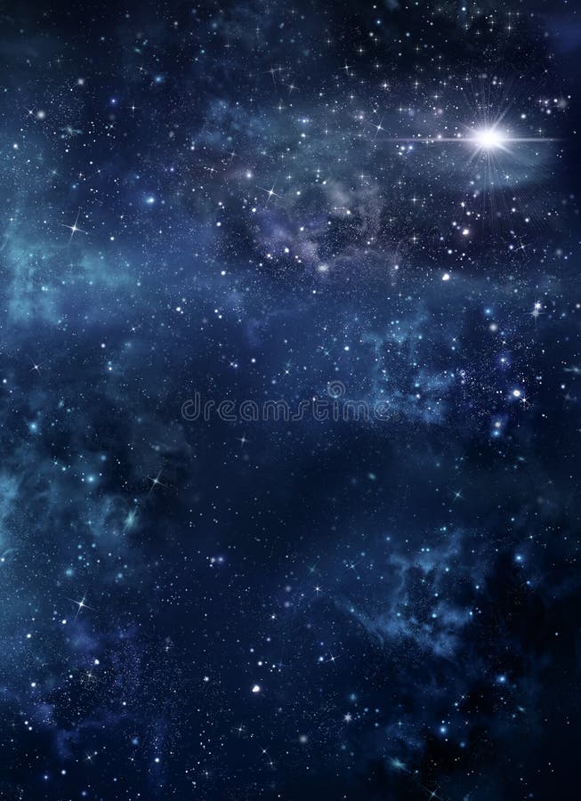 Starry Sky in the Open Space Stock Illustration - Illustration of ...