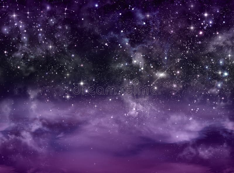 Starry Sky in the Open Space Stock Illustration - Illustration of dream ...