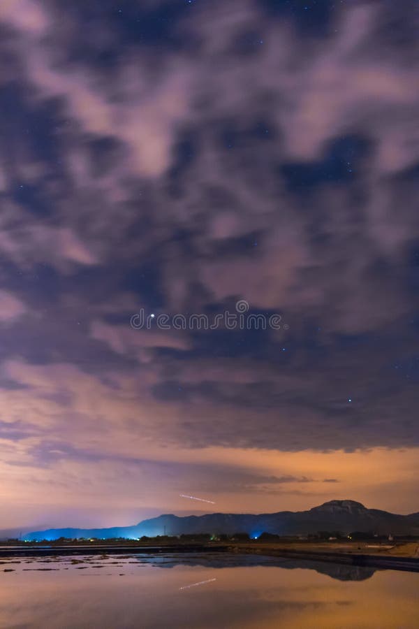 Starry Sky Reflected in the Water Stock Photo - Image of scene, science ...
