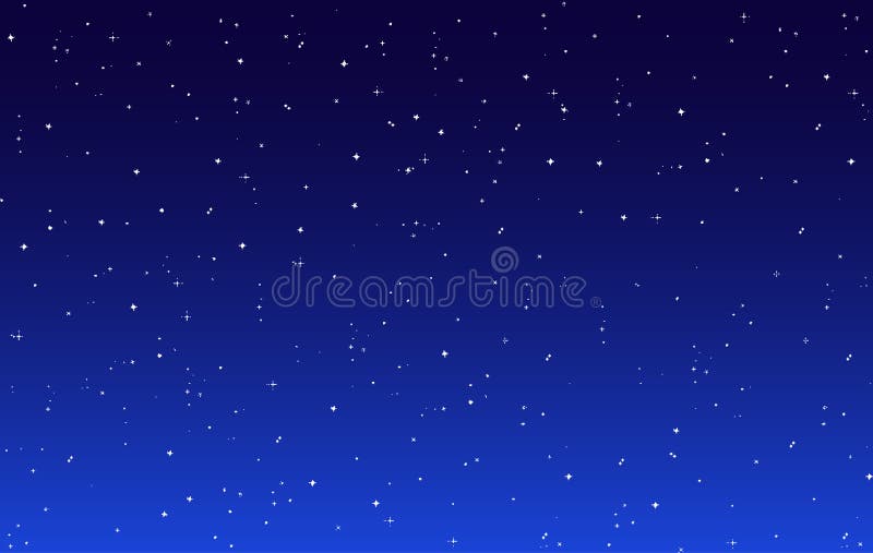 Starry Sky in Retro Pixel Style Stock Vector - Illustration of ...