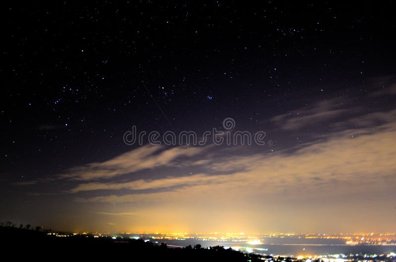 Starry Sky with Shooting Star Stock Photo - Image of heavenly ...