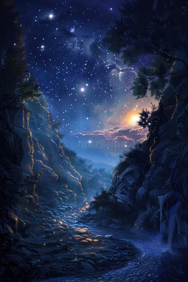 Starry Sky Starfall Night. Selective Focus Stock Photo - Image of ...