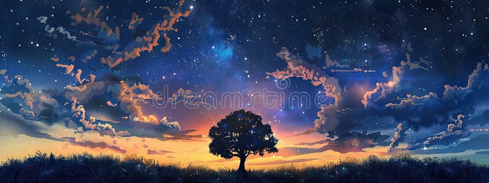 Starry Sky Starfall Night. Selective Focus Stock Image - Image of shiny ...