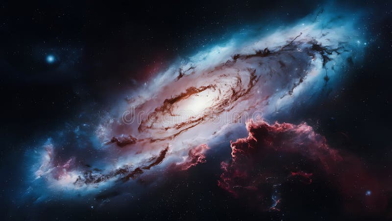 Starry Spiral Galaxy in Far Space. High Definition Sci-fi Space ...