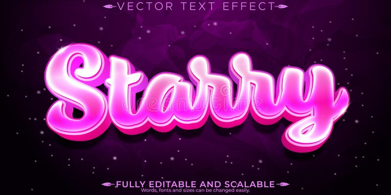 Starry Text Effect, Editable Pink and Soft Text Style Stock Vector ...