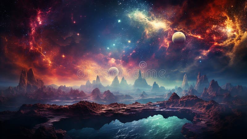 Starry Universe Background Earth Planet Universe Space Object Stock ...