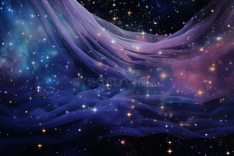 Starry Veil Fantasy Sky Night Gazing Stock Illustration - Illustration ...
