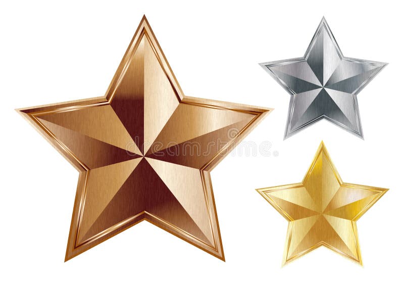 Stars stock vector. Illustration of three, military, copper - 18143498