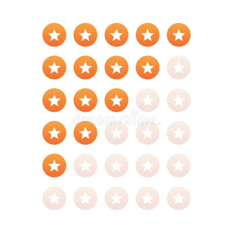 0 To 5 Stars Rating Review Set Stock Vector - Illustration of system ...