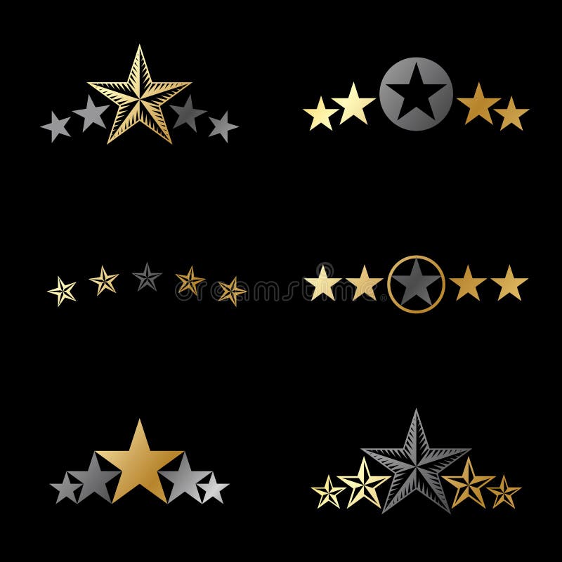 Stars Ancient Emblems Elements Set. Heraldic Vector Design Elements ...