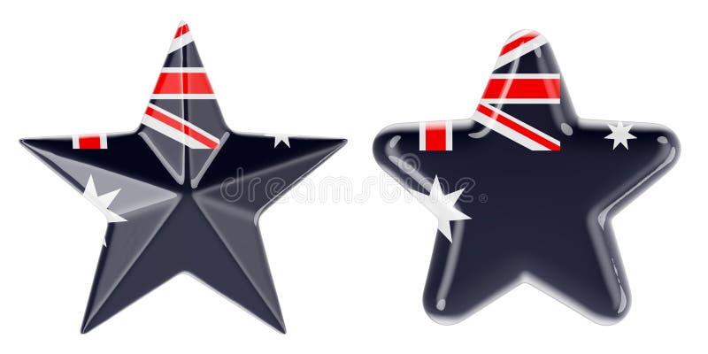 Stars with Australian Flag, 3D Rendering Stock Illustration ...