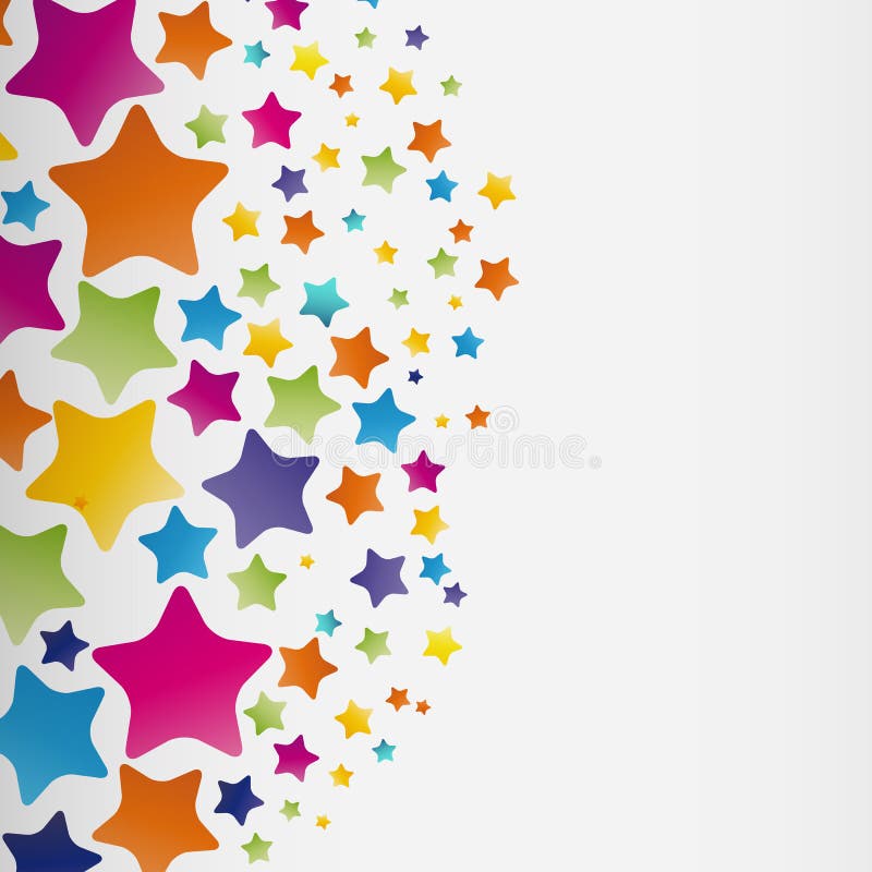 Stars Background, Abstract Design Pattern, Colorful Elements on a White ...