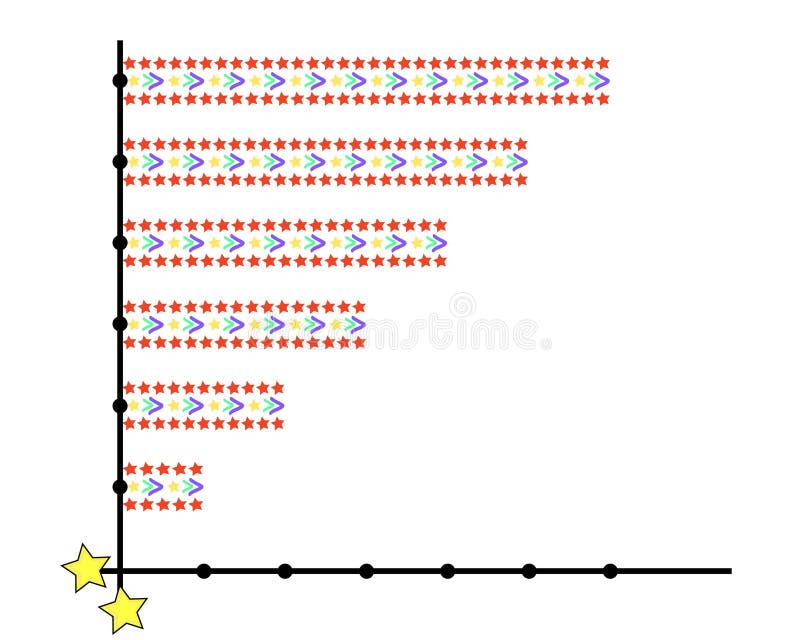 Growth Bar Graph Diagram Using Stars and Symbol Patterns. Stock Vector ...